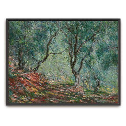 Olive Trees In A Landscape, Impressionist Style By Claude Monet, Framed ...