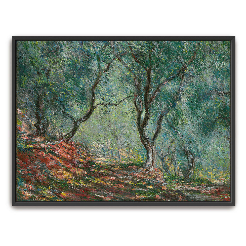 Olive Trees In A Landscape, Impressionist Style By Claude Monet, Framed ...